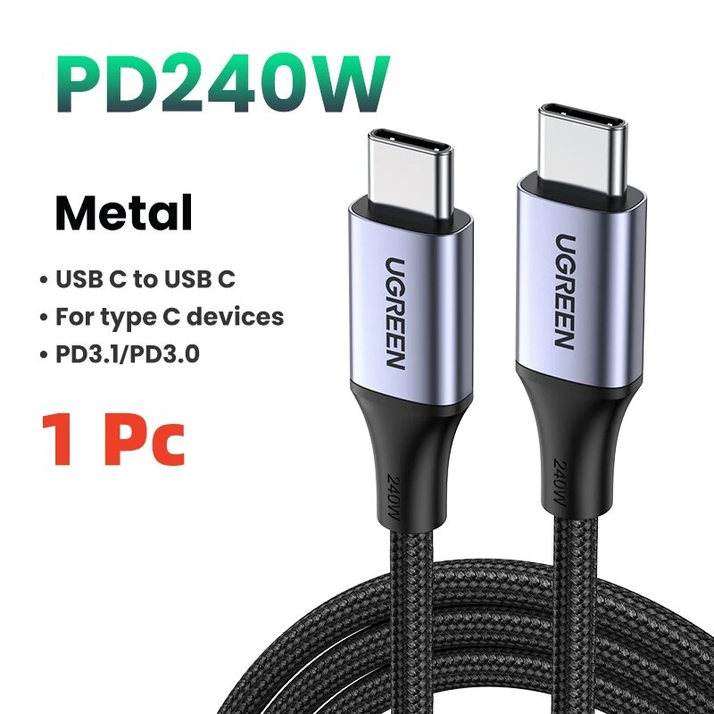 UGREEN PD240W USB-C кабель 2м, серый