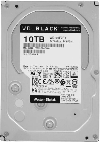WD102FZBX / Жесткий диск WD Black WD102FZBX, 10ТБ, HDD, SATA III, 3.5"