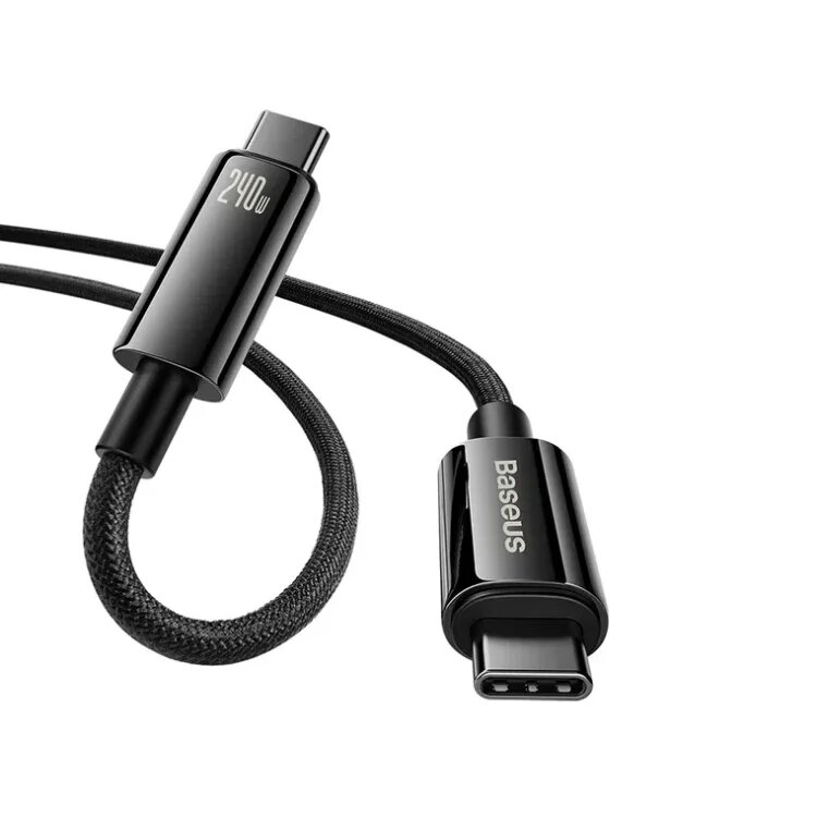 Кабель Baseus Fast Charging Cable [Type-C - Type-C] 240W 200см, Черный (CAWJ040101)