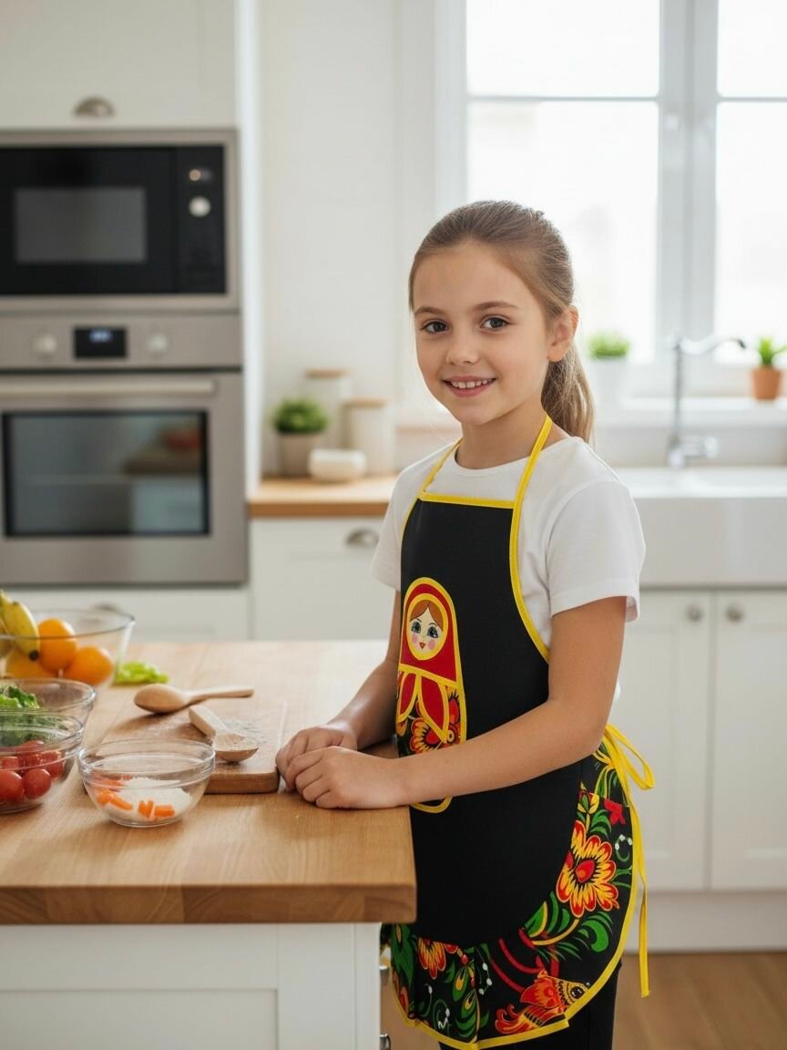 Фартук детский 4-8 лет текстиль сделано в России