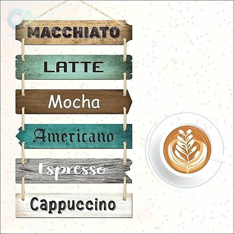 Деревянный настенный художественный набор CoffeeLover из 6 предметов, вывески в стиле кафе для декора дома, офиса и кофейни