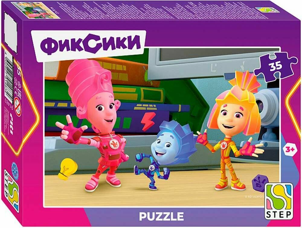 Детский пазл "Фиксики Новый сезон", игра-головоломка паззл для детей, Step Puzzle, 35 деталей мозаики