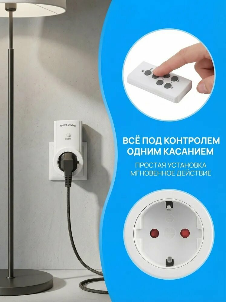 Беспроводная радиоуправляемая розетка с пультом управления