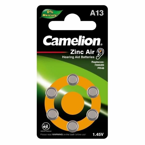 Батарея Camelion A13-BP6(0%Hg)