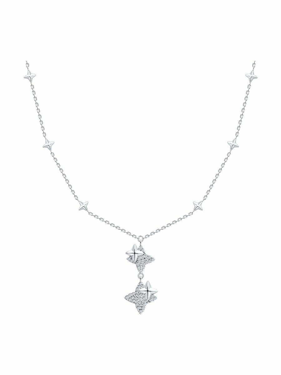 Колье, серебро, 925 проба, родирование, фианит
