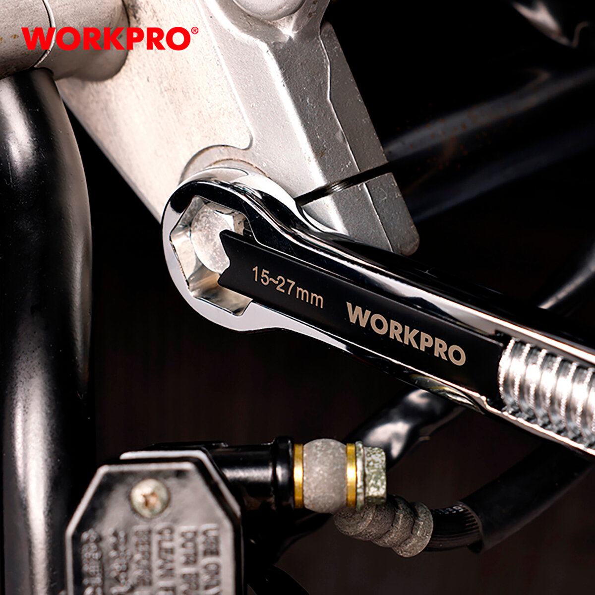 Ключ разводной "Workpro", 5 - 27 мм, хромованадиевая сталь (WP272016) — фото 1