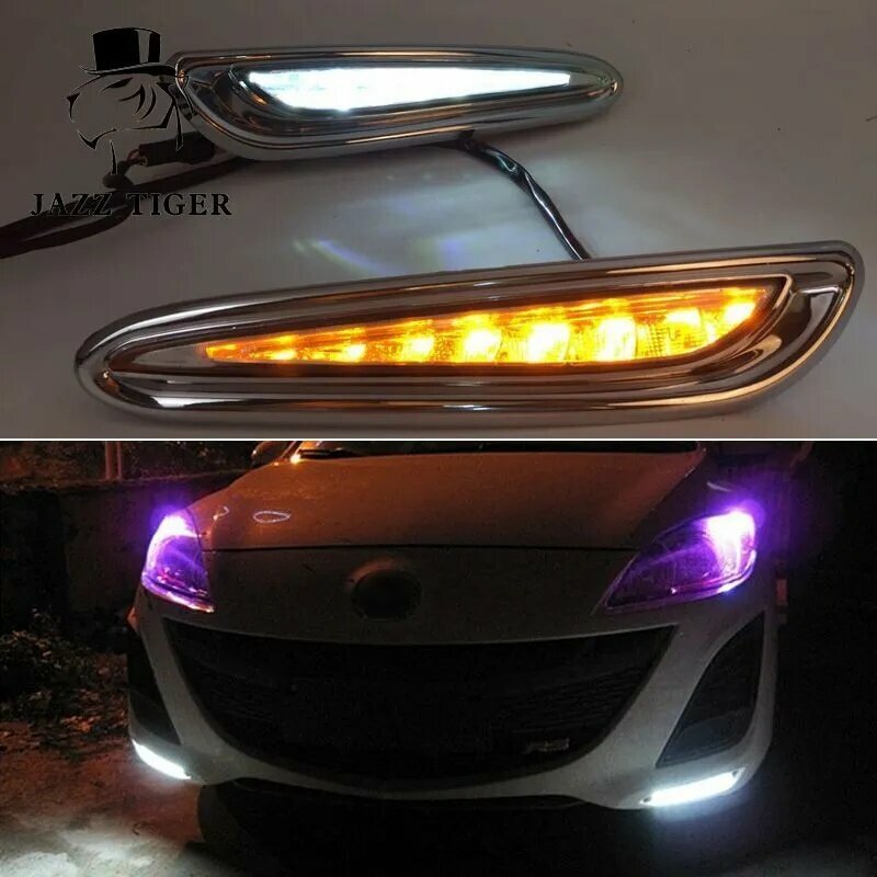 Фары автомобильные, Огни дневные ходовые, арт. R-Mazda3-11-13-WY-2-ABC