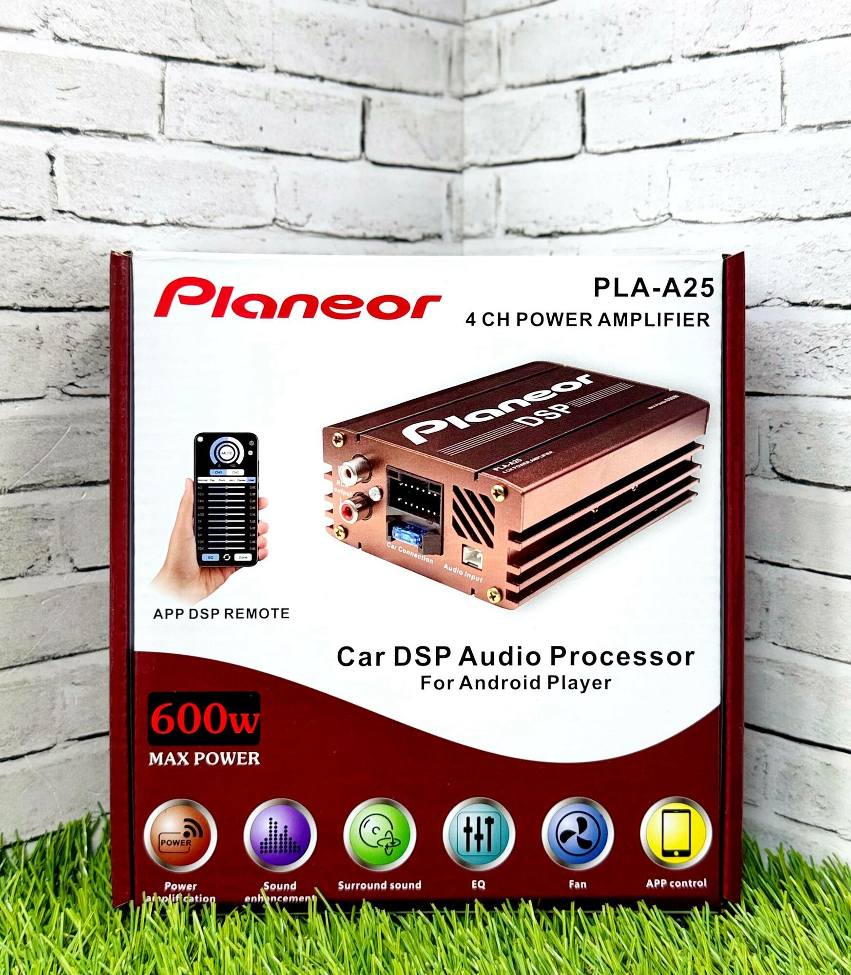 Усилитель для Android магнитол автомобильный DSP PLA-A25, 4 канала, 60Вт