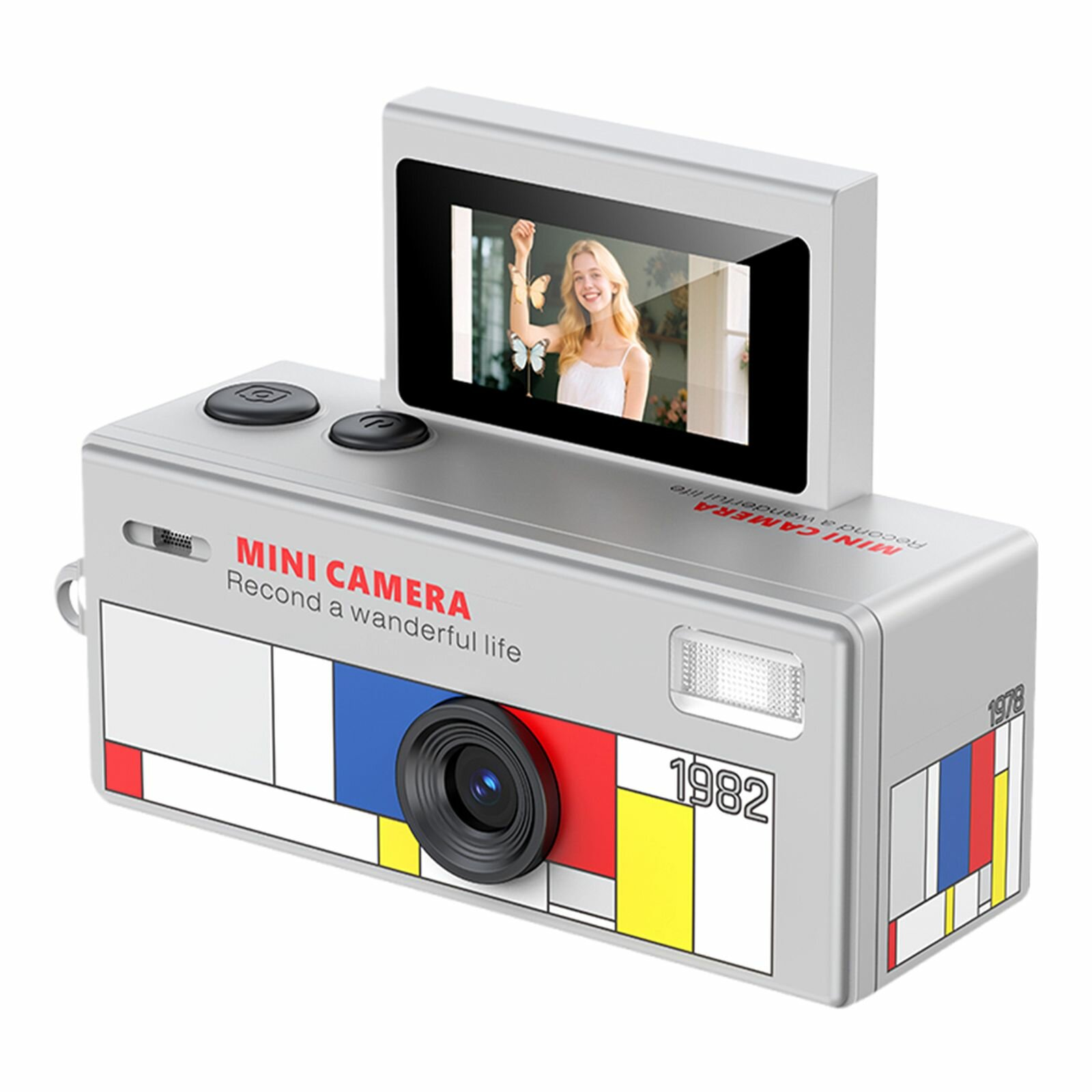 Мини-камера-брелок LK-030 с поворотным экраном, 720P, 0,96 дюйма, USB-C