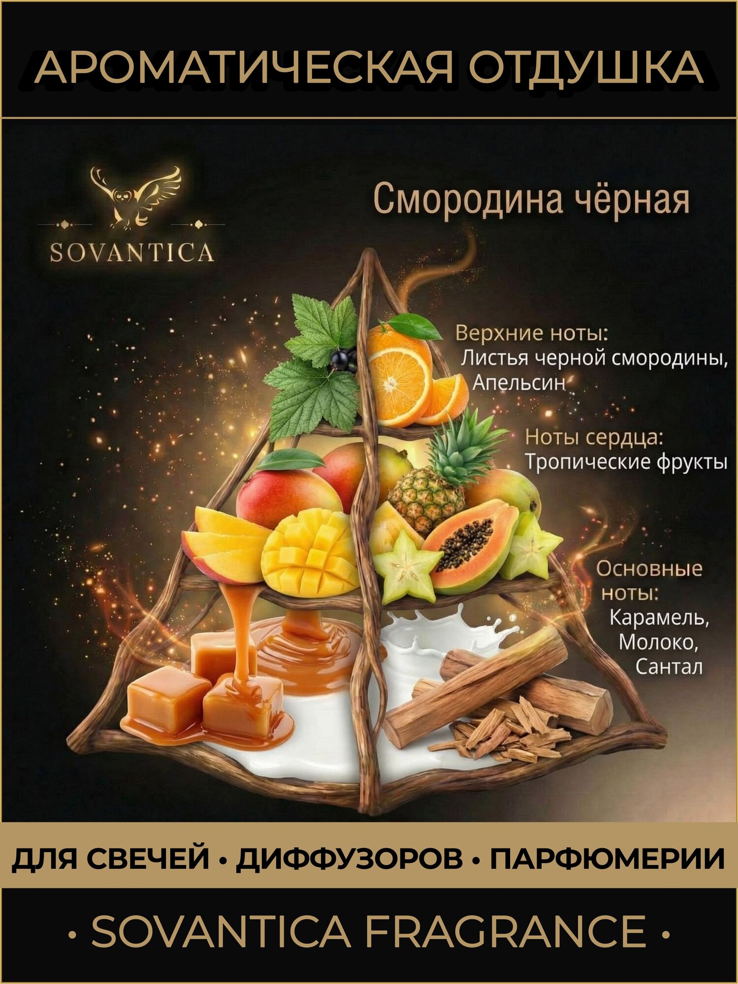 Ароматическая отдушка 100 г Смородина чёрная (Black currant), Sovantica
