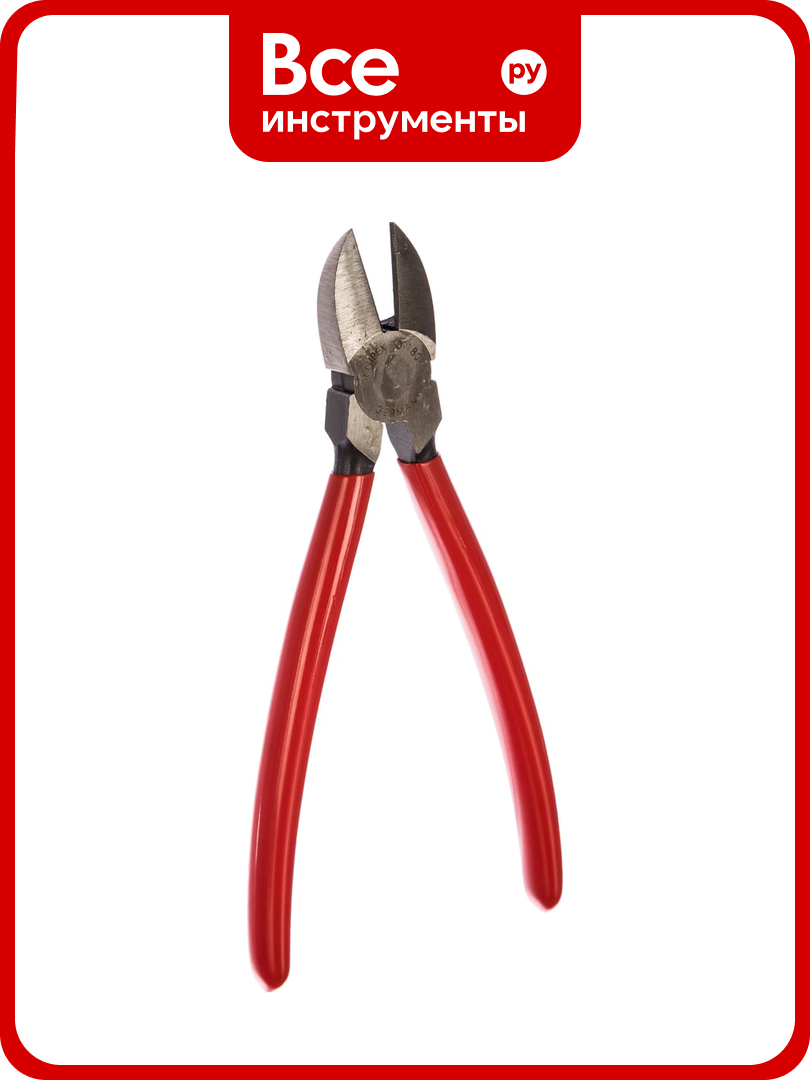 Бокорезы KNIPEX KN-7001180 диагональные, с красными пластиковыми рукоятками и лезвиями из CrV проволоки