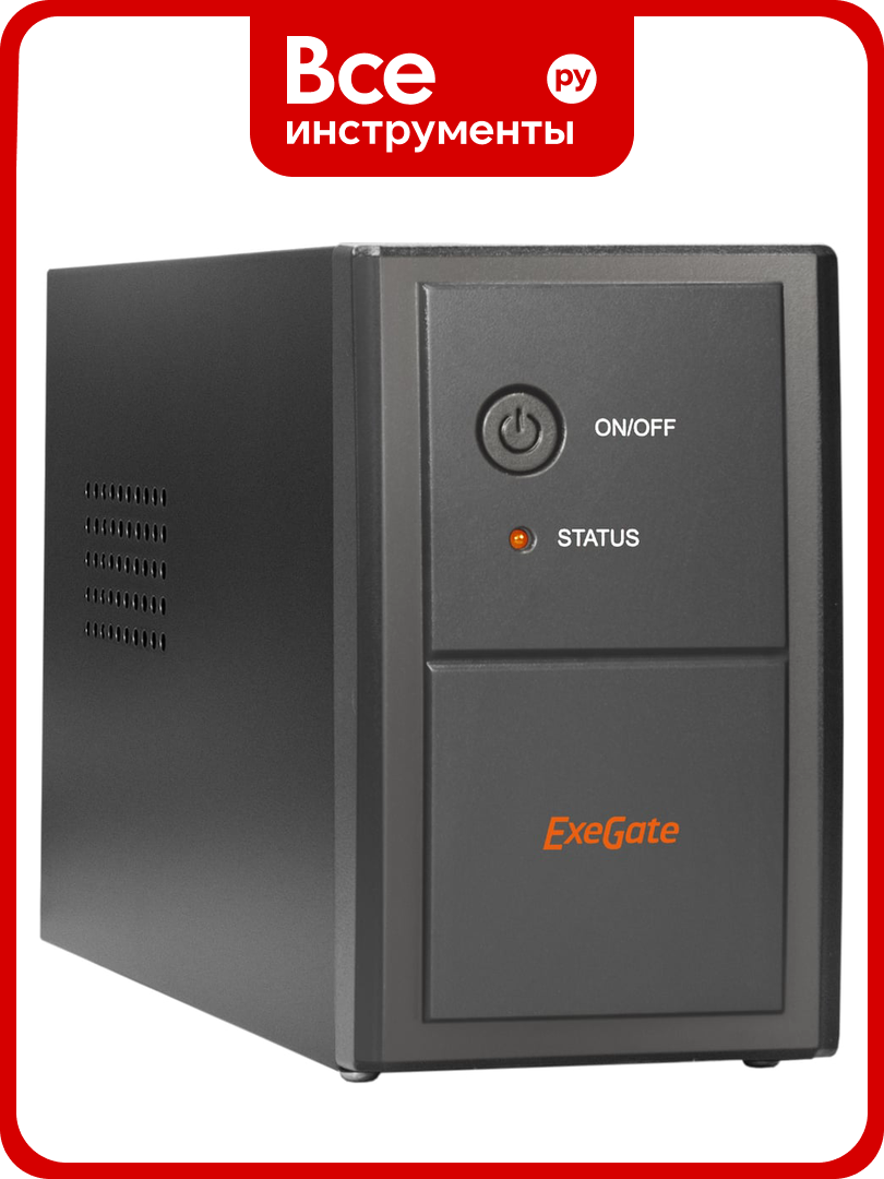 Источники бесперебойного питания ExeGate Power Back BNB-450: 450VA, 240W, 2 евророзетки, AVR, LED, для дома и медицины,
