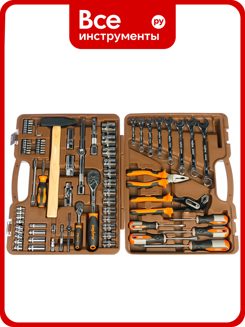 Универсальный набор инструмента 1/2"DR и 1/4"DR с 12-гранными головками 1/2"DR, 77 шт OMBRA OMT77S12, высокого качества
