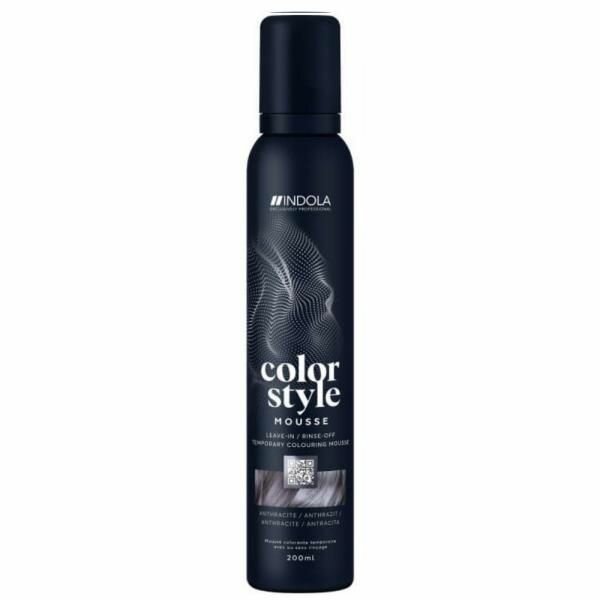 Indola Color Style Mousse Anthrazite - Оттеночный мусс для укладки волос Антрацит 200 мл