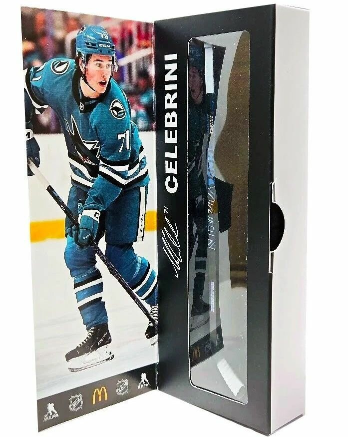 Mcdonalds NHL Star Hockey Mini Sticks 2026 Canada Exclusive, San-Jose Macklin Celebrini - коллекционная мини-клюшка