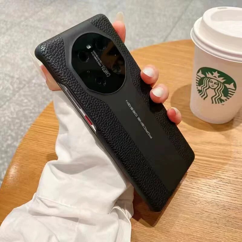 Кожаный противоударный чехол для Huawei Mate 30 RS Porsche Design цвет черный
