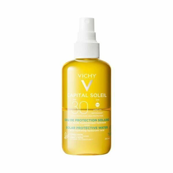 Vichy Capital Ideal Soleil Солнцезащитный спрей для тела двухфазный увлажняющий, с витамином Е и термальной водой, защита от солнца SPF 30, 200 мл