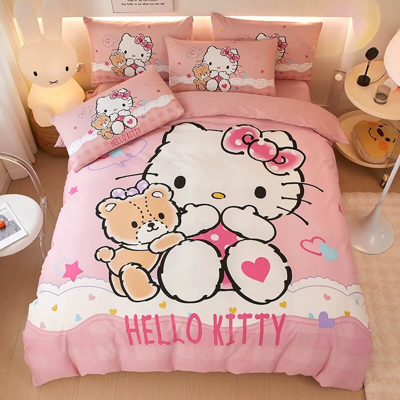 Комплект из четырех предметов из 100% хлопка HelloKitty, комплект из трех предметов из чистого хлопка Sanrio,