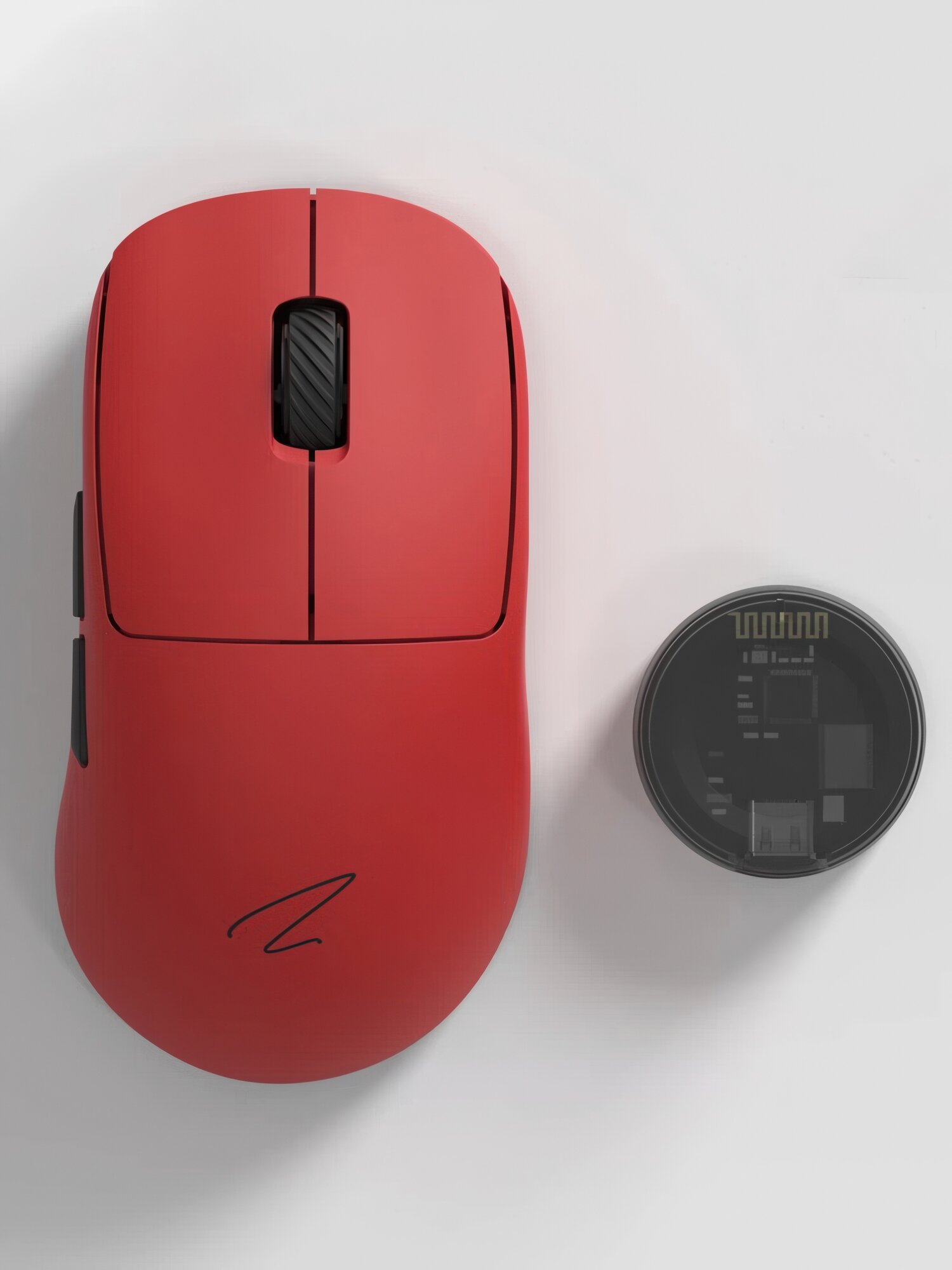 Игровая мышь без бренда Zaopin Z2 Mini, беспроводная, сенсор PAW3395, три режима, частота опроса 4K Гц, вес 56 г, красная