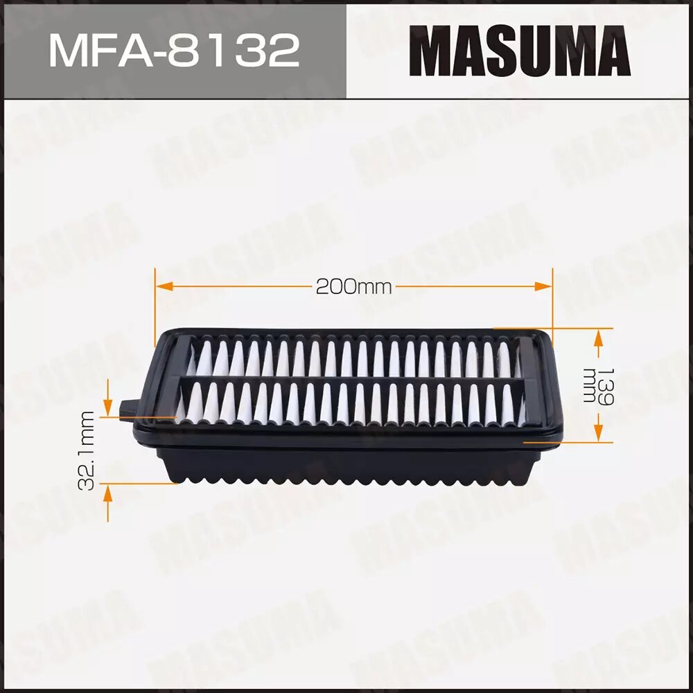 Фильтр воздушный высота, H: 32.1 мм/длина, W: 200 мм Masuma, MFA-8132