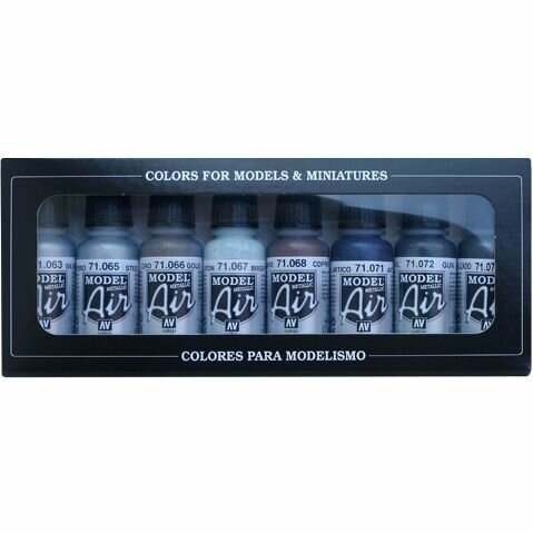 Набор красок 71176 Model Air - Metallic Colors Paint set Vallejo 71176