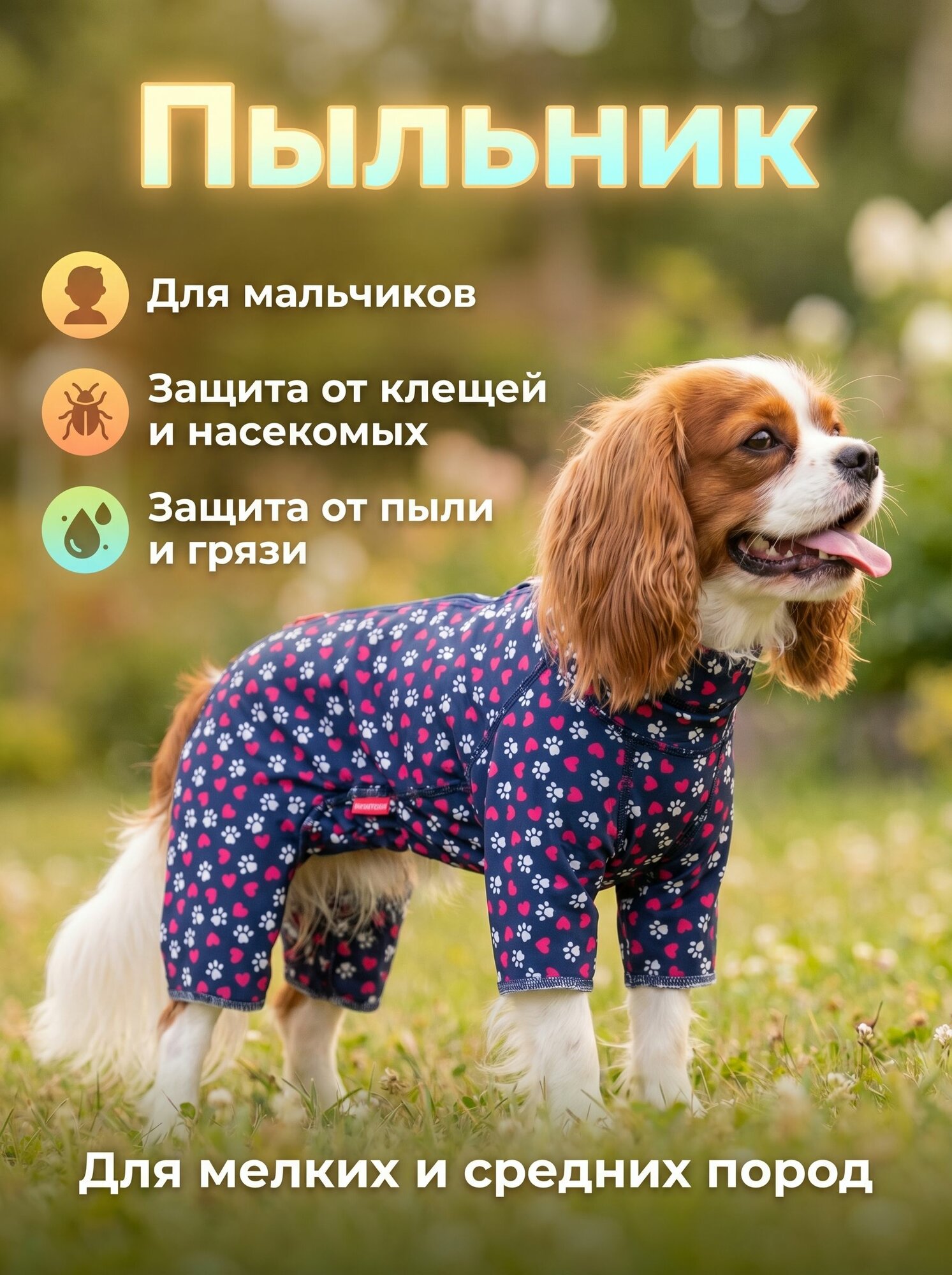 Пыльник для собак мальчиков (мелкие и средние породы)