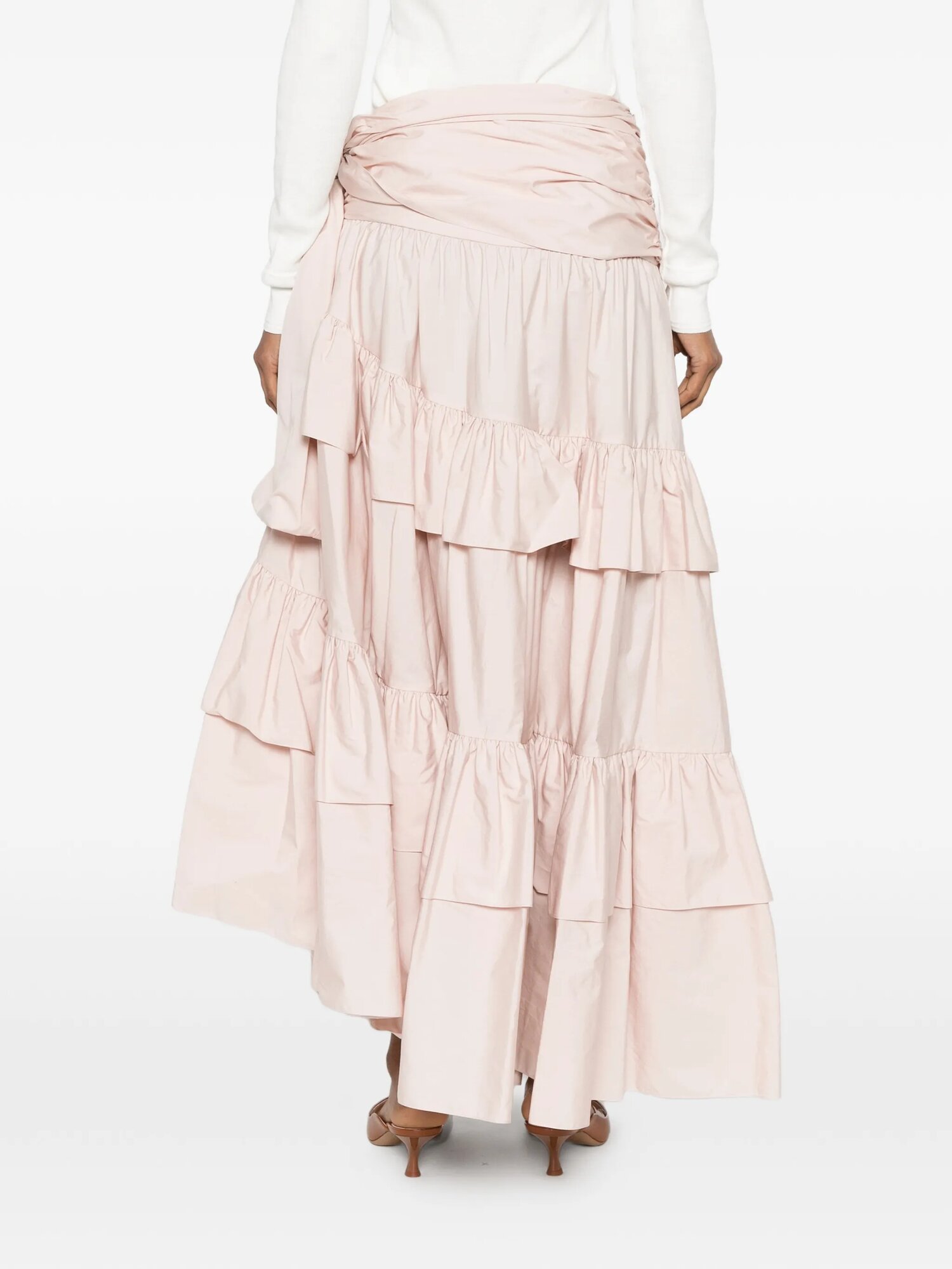 Юбка Chloe Ruffled tiered maxi skirt, размер 38, розовый — фото 1