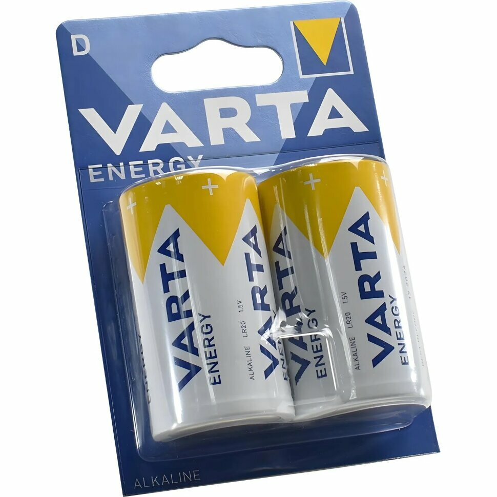 Батарейка Varta ENERGY LR20 D 2шт/бл Alkaline 1.5V (4120) (4120229412), 1931778