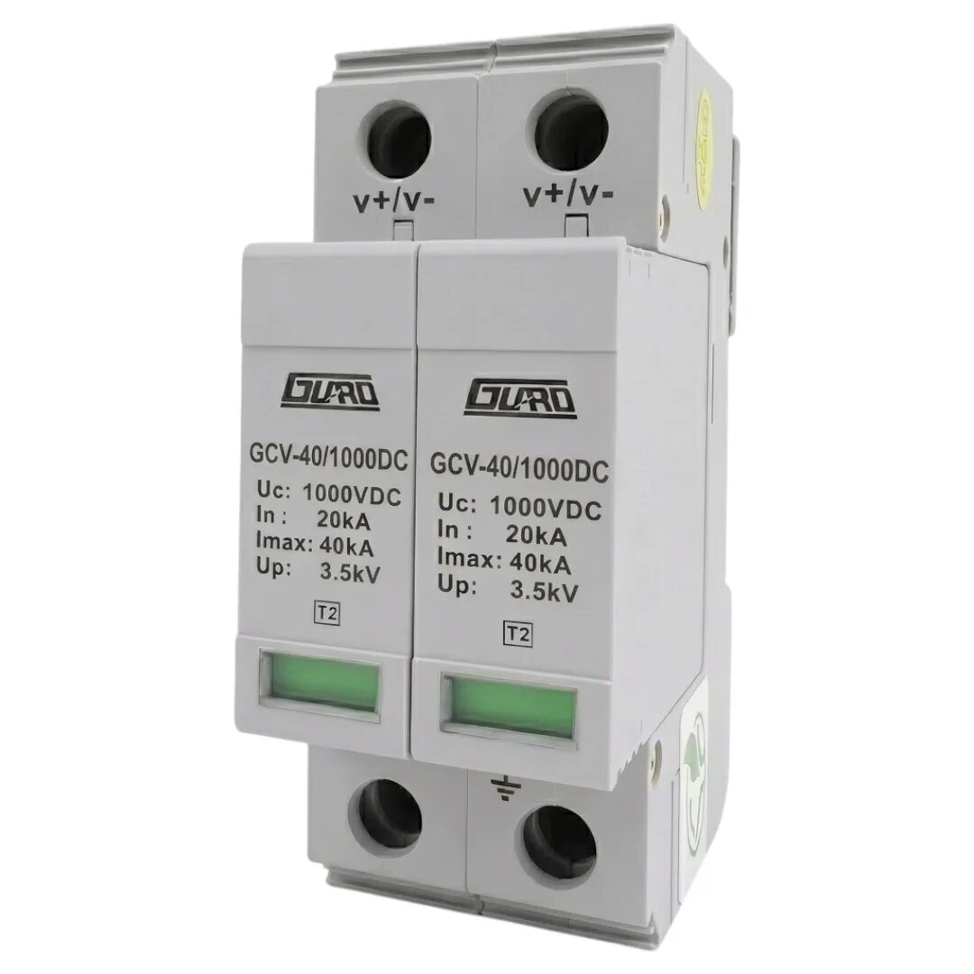 DC2P Series Surge Protection Device 500V 600V 800V 1000V for Photovoltaic Solar System Lightning Protection