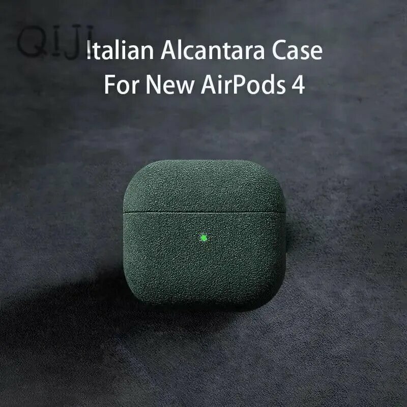 Итальянский кожаный чехол из алькантары для мягкой обложки Apple AirPods 4