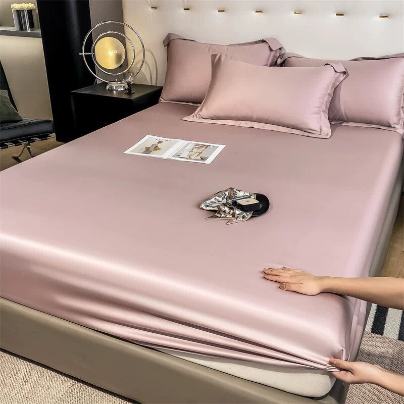 Розовый нежный тенсел лен пододеяльник для кровати 1.2-1.5м, 150x200см с подушками