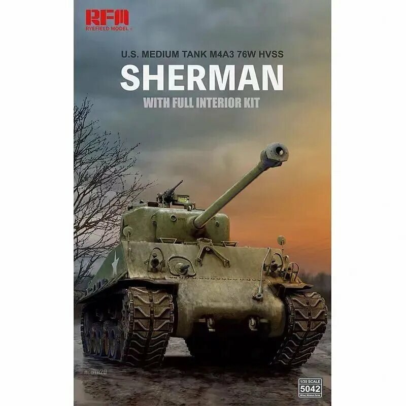 RFM 5042 1/35 США Средний M4A3 76W HVSS (Полная внутренняя структура) Модель танка