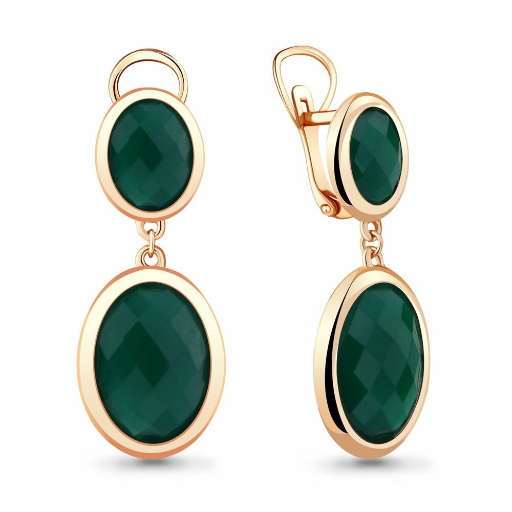Серьги серебро, 925 проба, агат