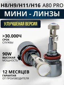 Samye yarkie linzovannye led lampy h11 a80n mini linzy h11 premium