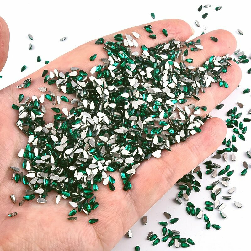 Bobohoo хрустальные стразы 2x4 мм 100 шт Зеленый, Emerald