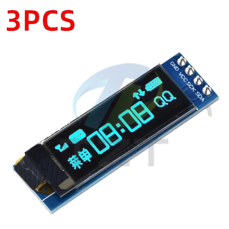 DIYTZT 0,91-дюймовый OLED-модуль белый/синий 128x32 для Arduino 3PCS Blue