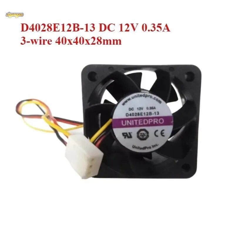 1 шт. для UNITEDPRO D4028E12B-13 DC 12V 0.35A 3-проводной вентилятор охлаждения сервера 40x40x28 мм