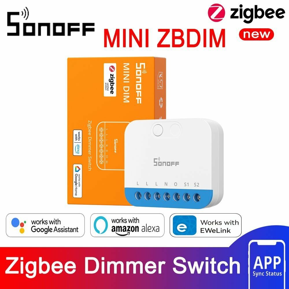 Zigbee реле SONOFF MINI-ZBDIM Extreme, Zigbee Smart Dimmer Switch,2А/2200Ватт (Работает с Алисой, Сбер Салют)
