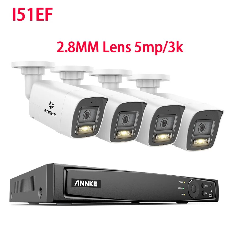Система видеонаблюдения ANNKE 4K Ultra HD POE 8-канальный NVR с H.265+ и камерами безопасности 12MP набор CCTV с записью звука IP-камера 8MP