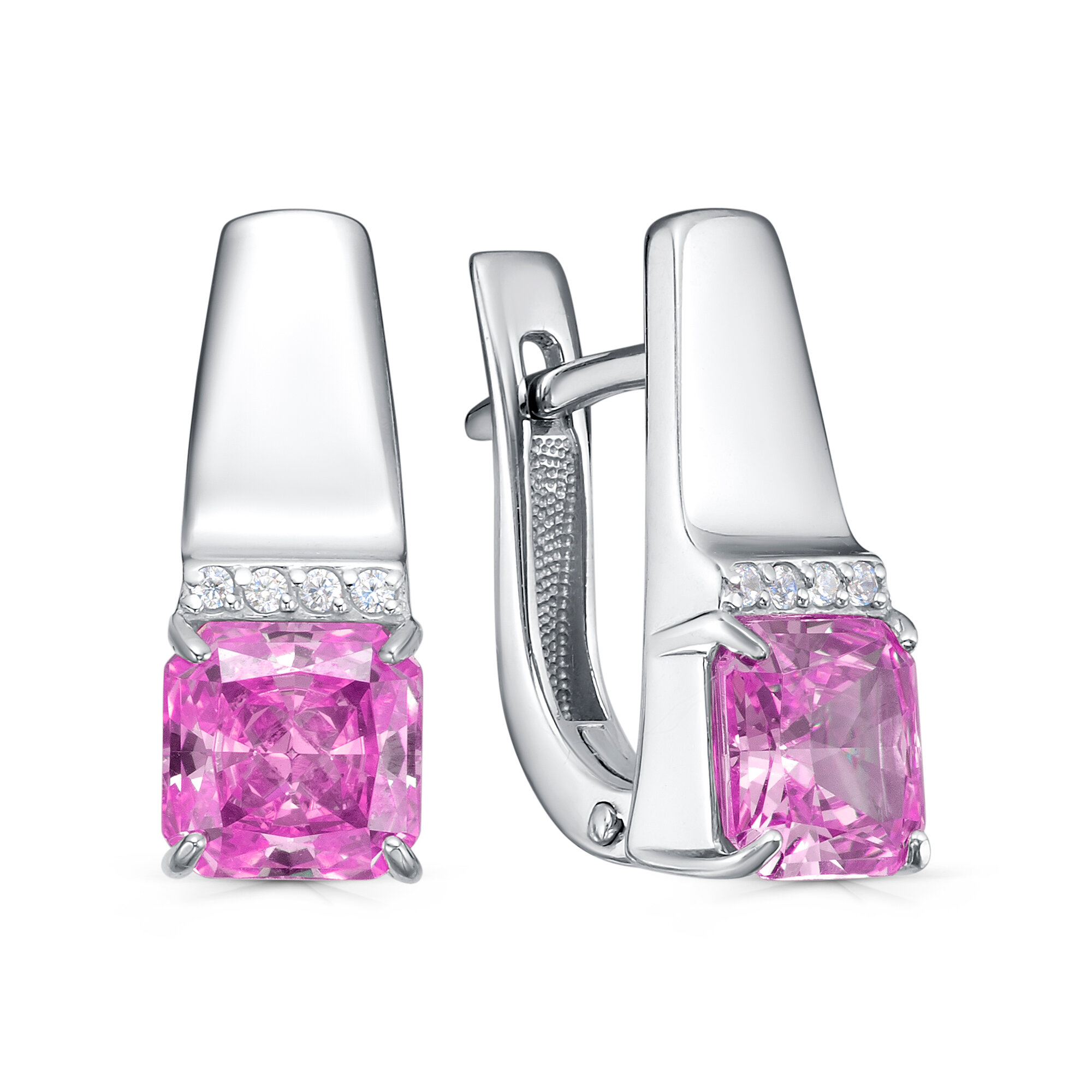 Серьги, серебро, 925 проба, фианит