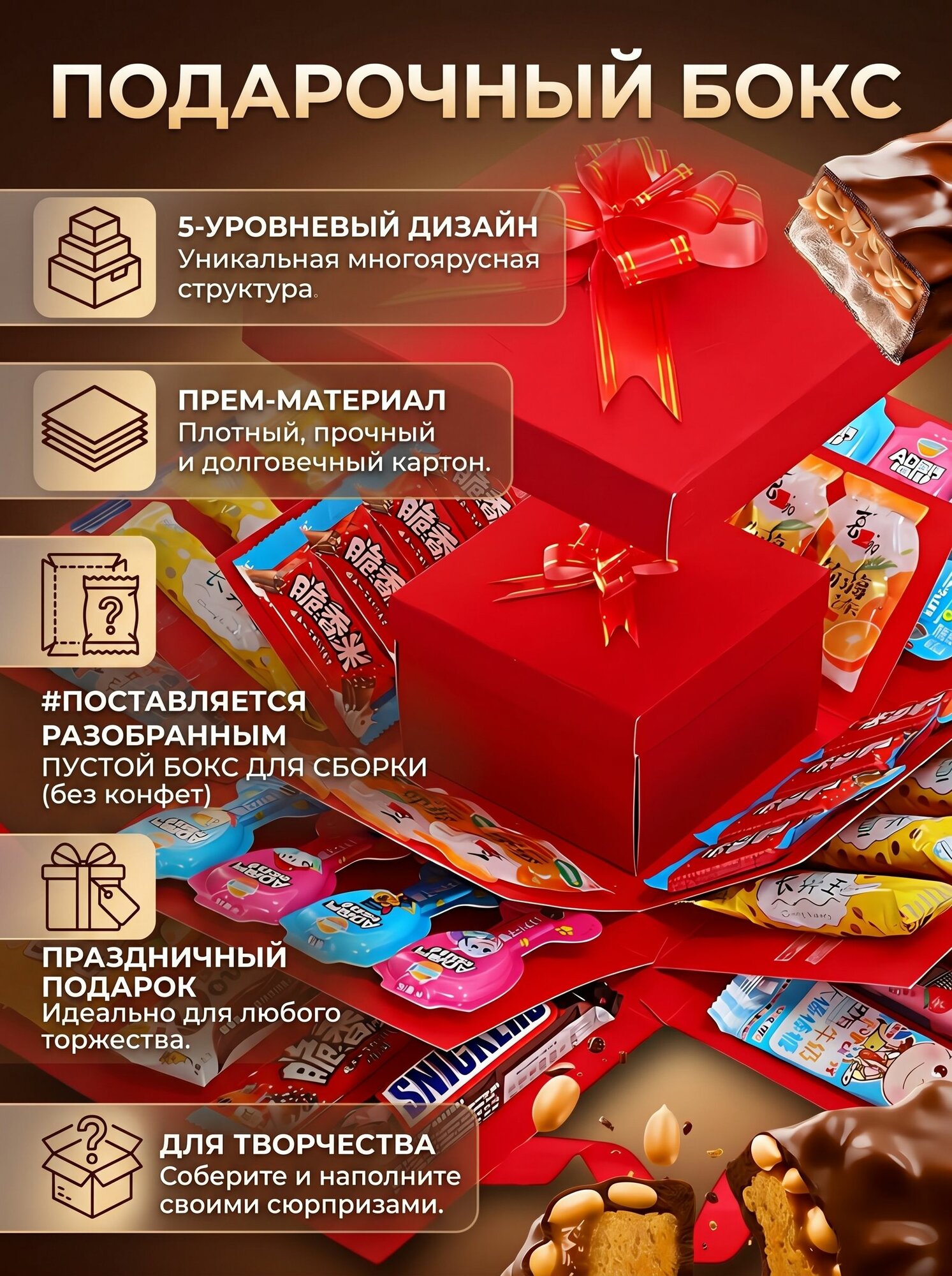 Подарочная распадающаяся коробка