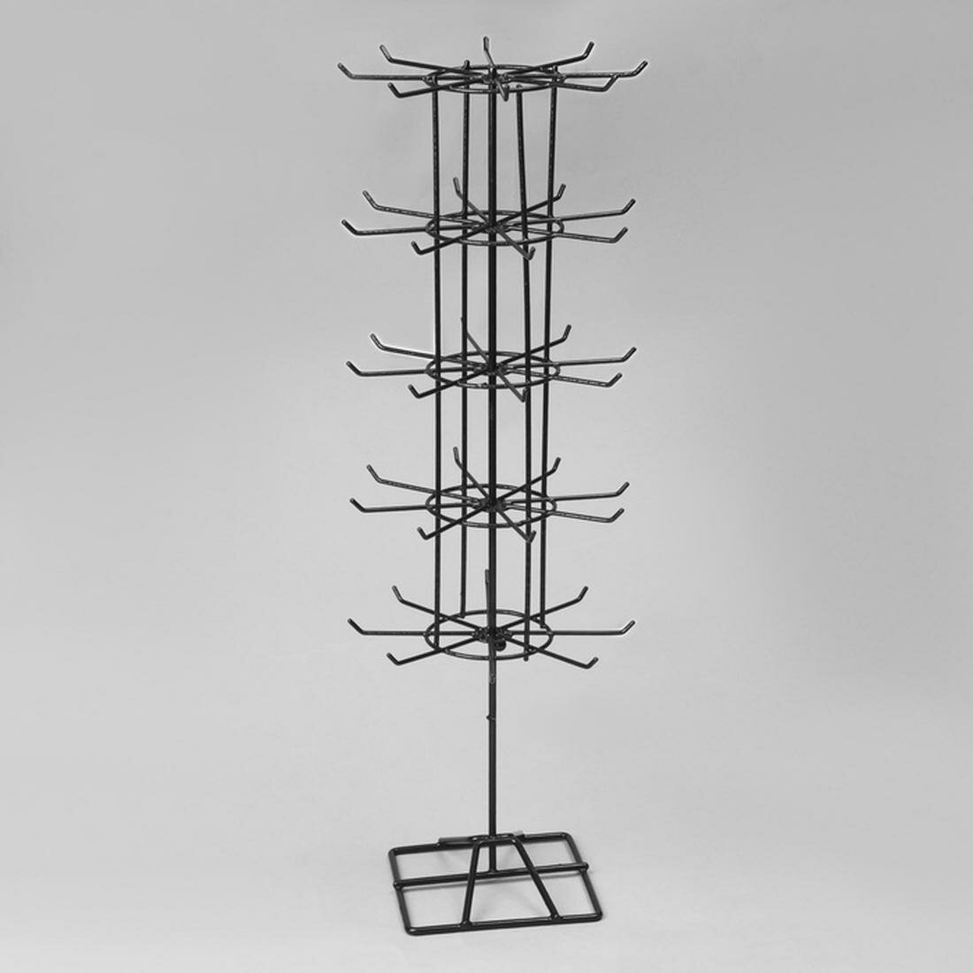 Вертушка, 5 ярусов по 8 крючков, 20×20×60, цвет черный