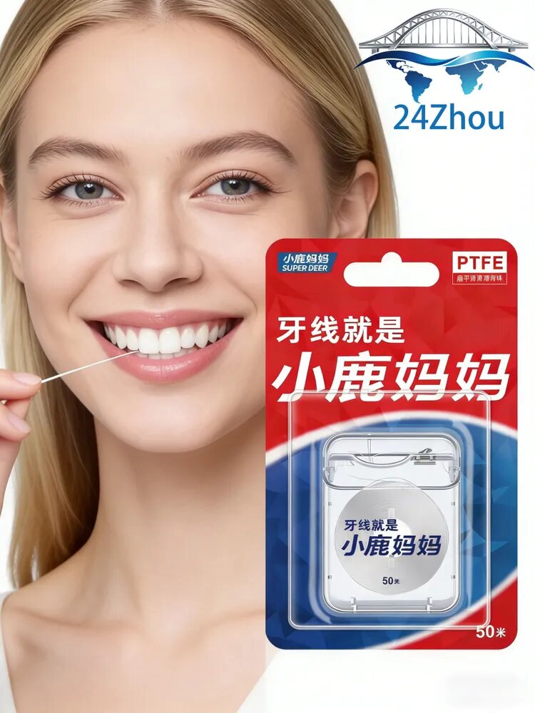 Зубная нить PTFE вощеная мятная 4шт*50м