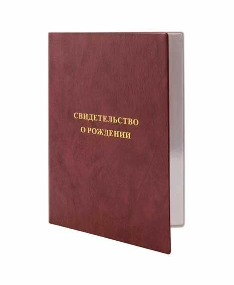 Папка адресная А4 ДПС "Свидетельство" 2932. АНГ-103, нового образца, ПВХ, тиснение фольгой, бордовая
