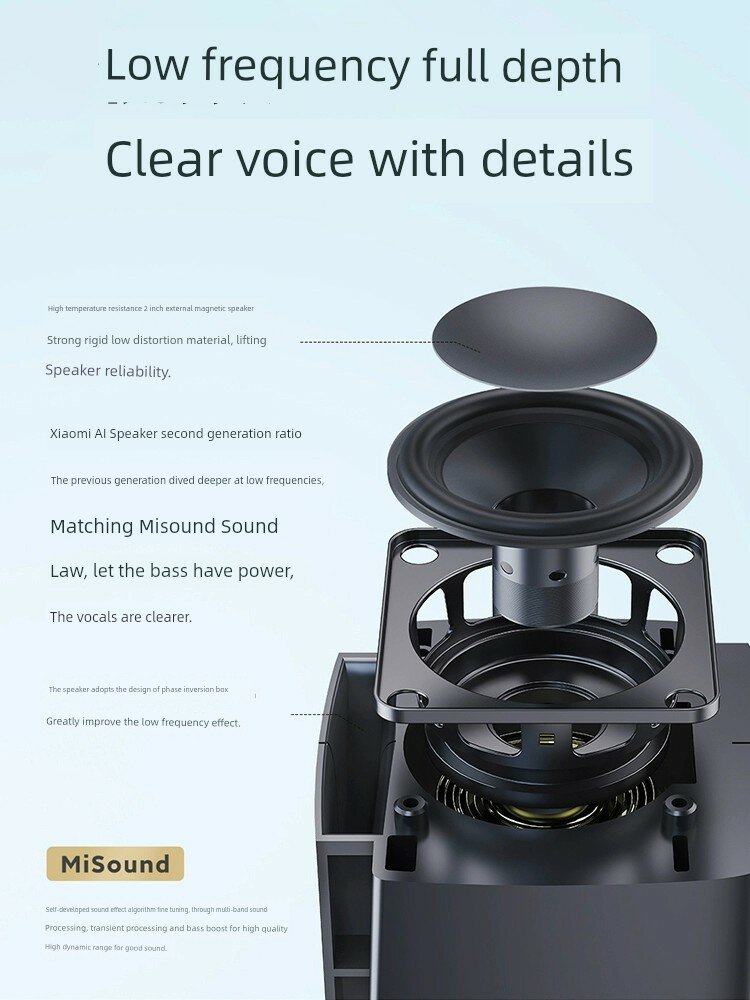 Умная колонка Xiaomi AI Speaker Xiao Ai с поддержкой Bluetooth и Wi-Fi, робот-колонка Официальная стандартная