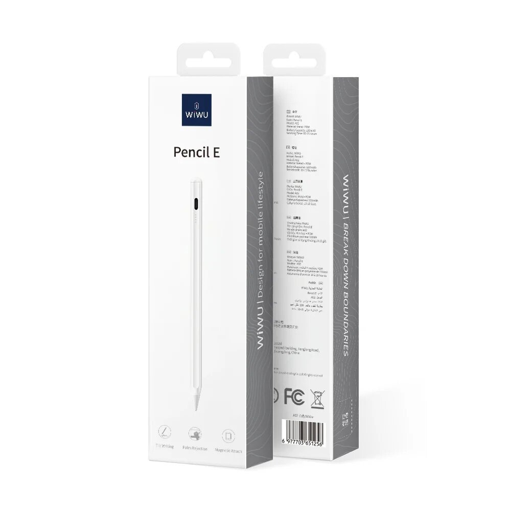Стилус WiWU iPad Pencil E A02 для iPad с 2018 и года и новее mini Pro Air USB-C чувствителен к наклону