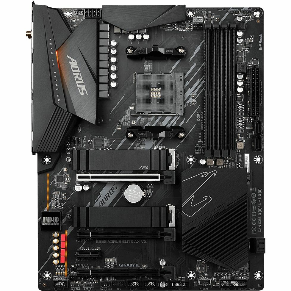 Материнская плата GIGABYTE B550 AORUS Elite AX V2, AM4, AMD B550, 4xDDR4, 4xSATA, 2xM.2, 1xPCIe 4.0 x16, 2xPCIe 3.0 x1, 1xDP, 1xHDMI, 1x2.5Gb LAN