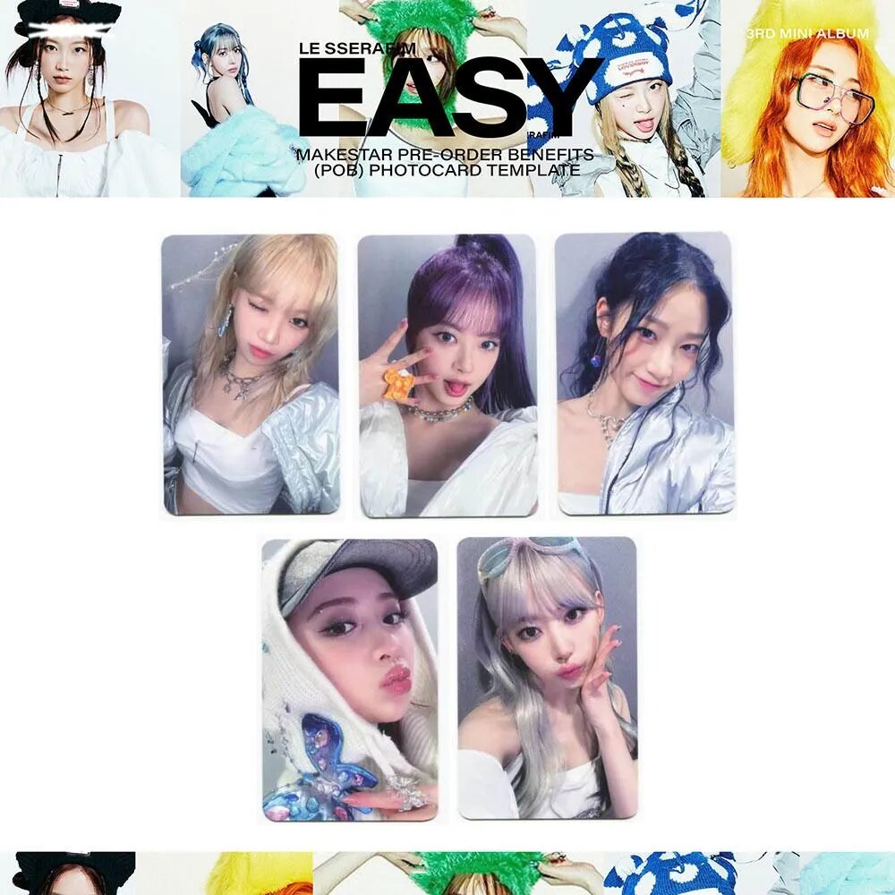 Карточки LE SSERAFIM k-pop карточки коллекционные 54 * 86 мм 5 шт