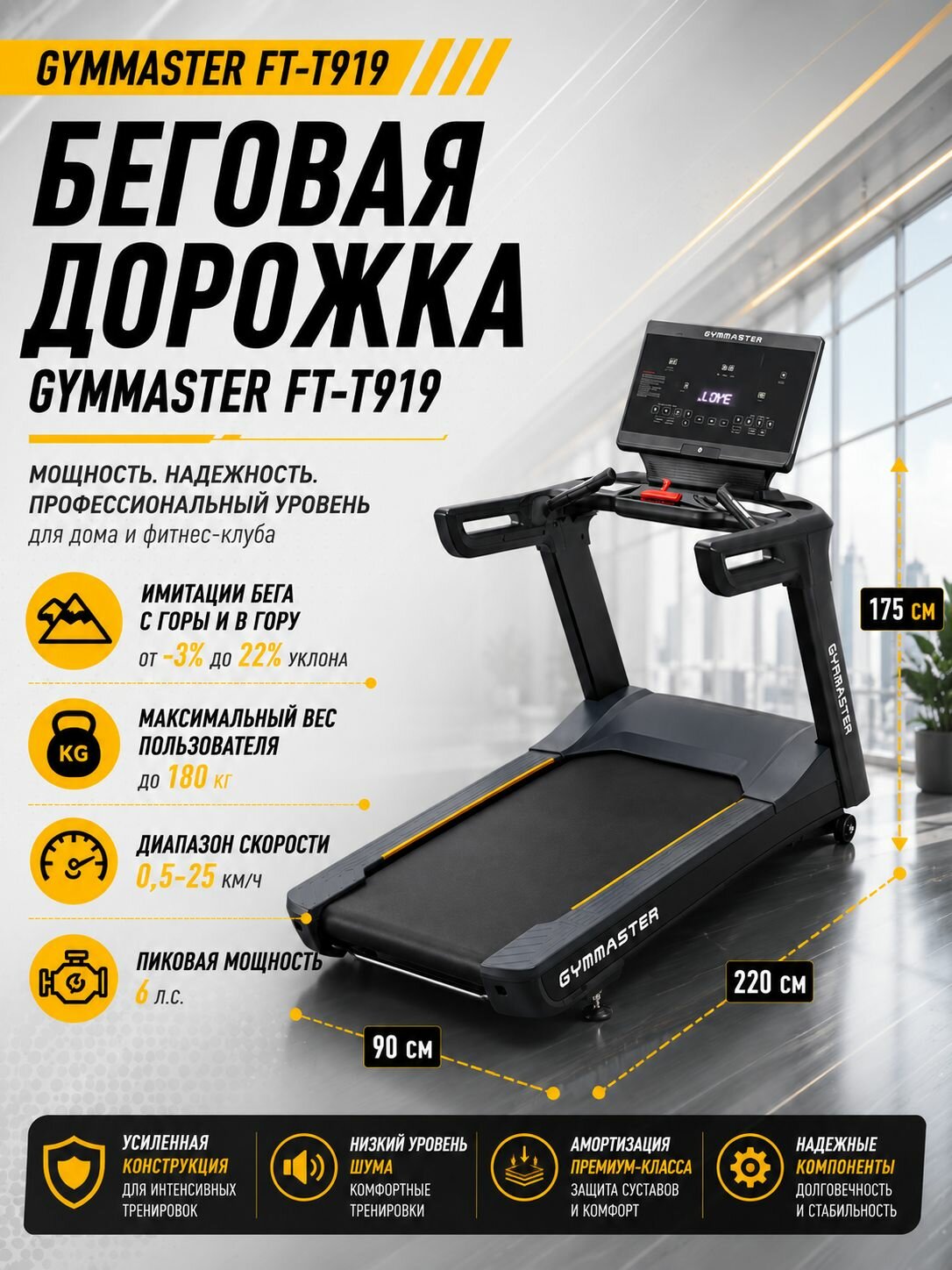 Беговая дорожка Gymmaster FT-T919