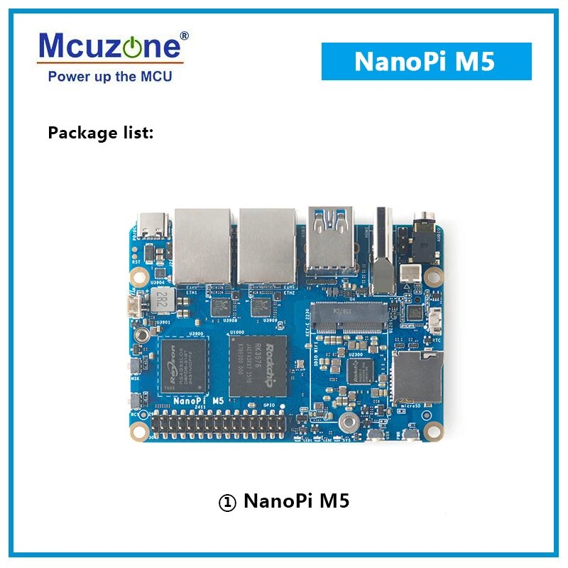 Миниатюрная одноплатная компьютерная плата NanoPi M5 с открытым исходным кодом, оснащенная системным накопителем Rockchip RK3576, с двумя портами Ethernet Gigabit, поддерживающая модули UFS, M.2 и WiFi SDIO